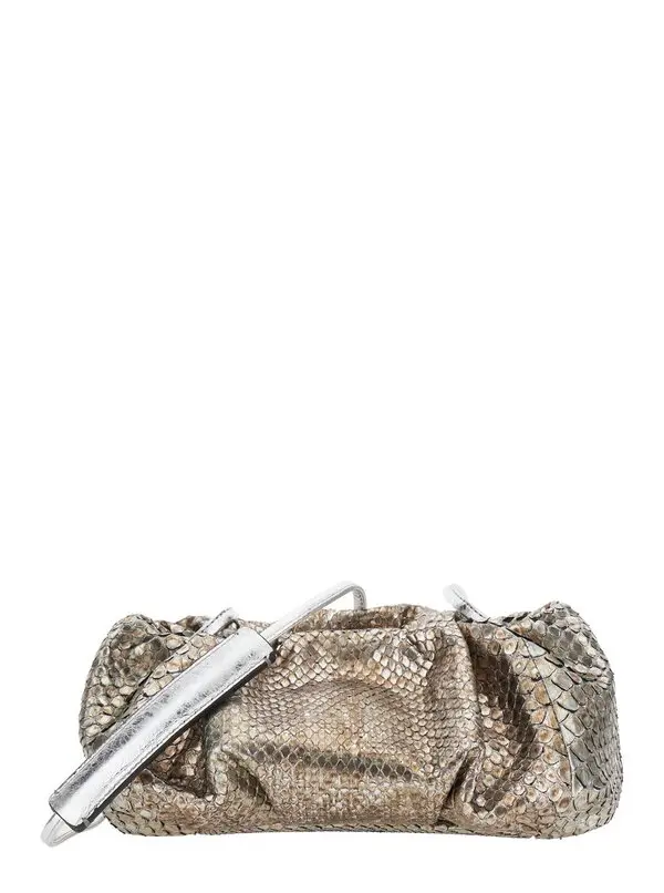 BIAGINI Pillow Mini Leather Clutch With Shoulder Strap And Magnetic Closure