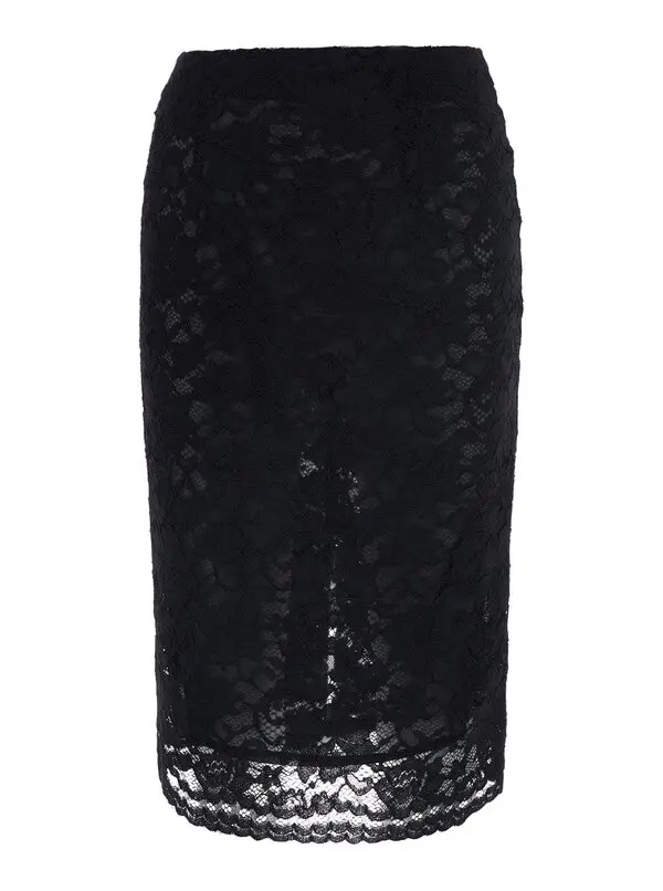 LEPLAIN Pencil Skirt With All-over Lace Embroidery