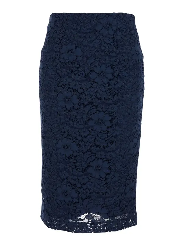 LEPLAIN Lace-detail Back Vent Midi Skirt