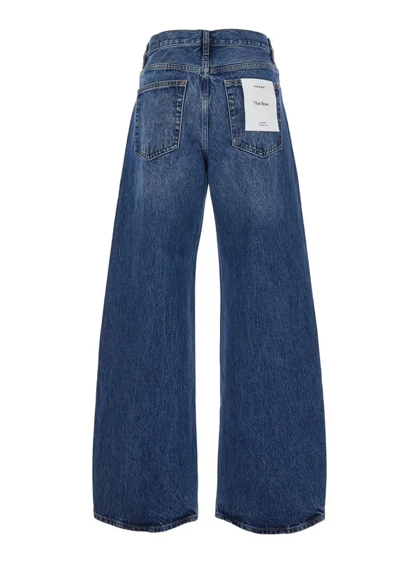 FRAME The Bow' Wide-leg Denim Jeans With Belt Loops For - Blu