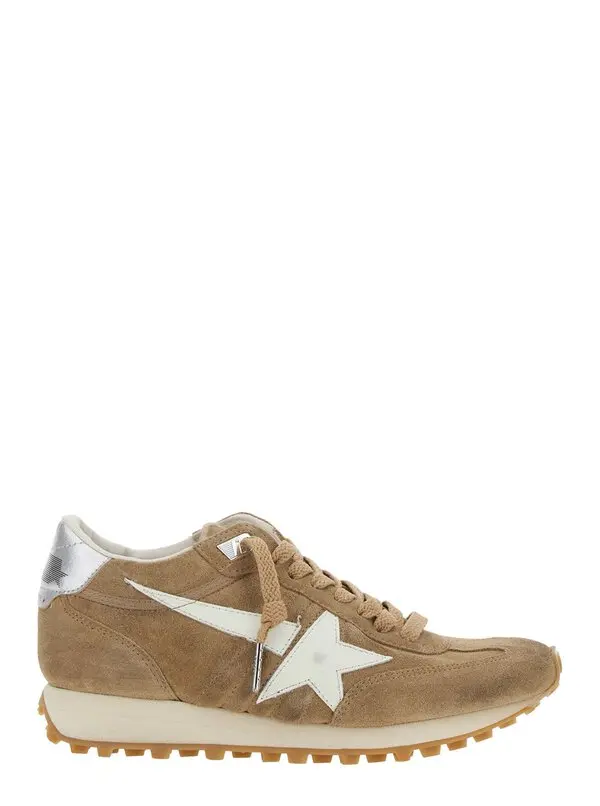 GOLDEN GOOSE Running Marathon Suede Sneaker With Laminated Leather Star & Rubber Sole