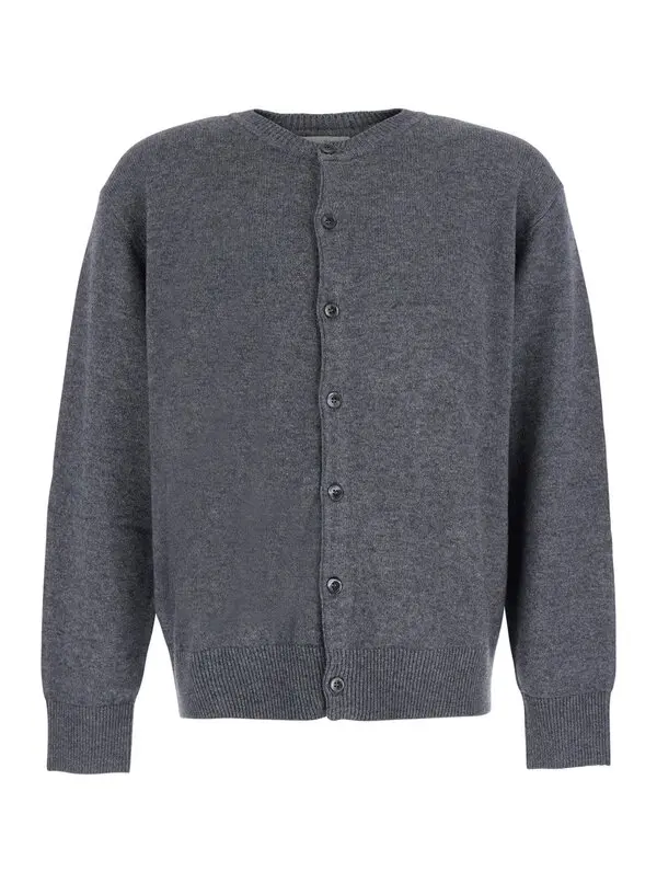 DUNST Crewneck Knit Cardigan With Long Sleeves