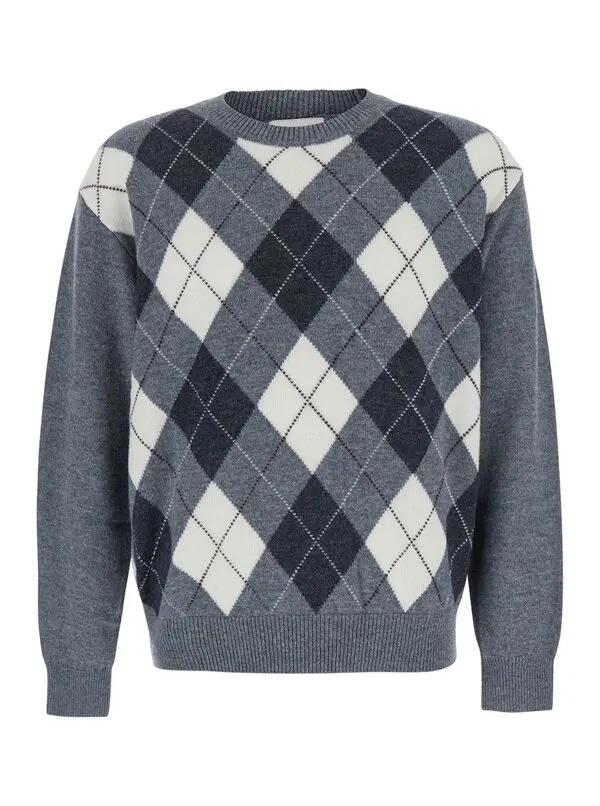 DUNST Argyle Crew Neck Sweater
