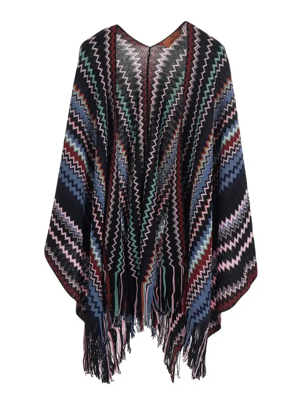 Missoni Tech Fabric V-neck Long Sleeve Cape For