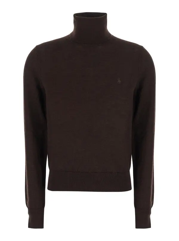 Polo Ralph Lauren High-neck Wool Sweater With Tone-on-tone Pony Logo