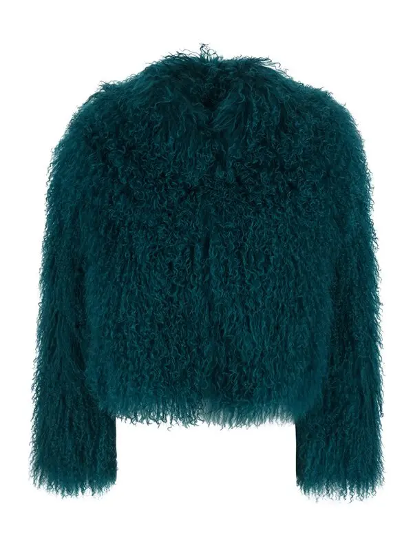 LEPLAIN Short Fur Jacket With Hidden Front Closure