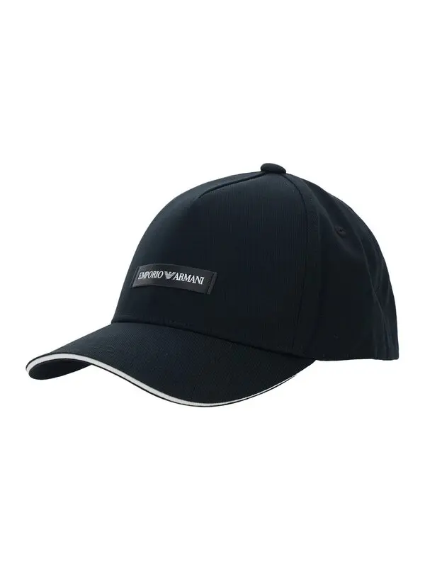 Emporio Armani S Cotton Baseball Cap With Front Logo Patch