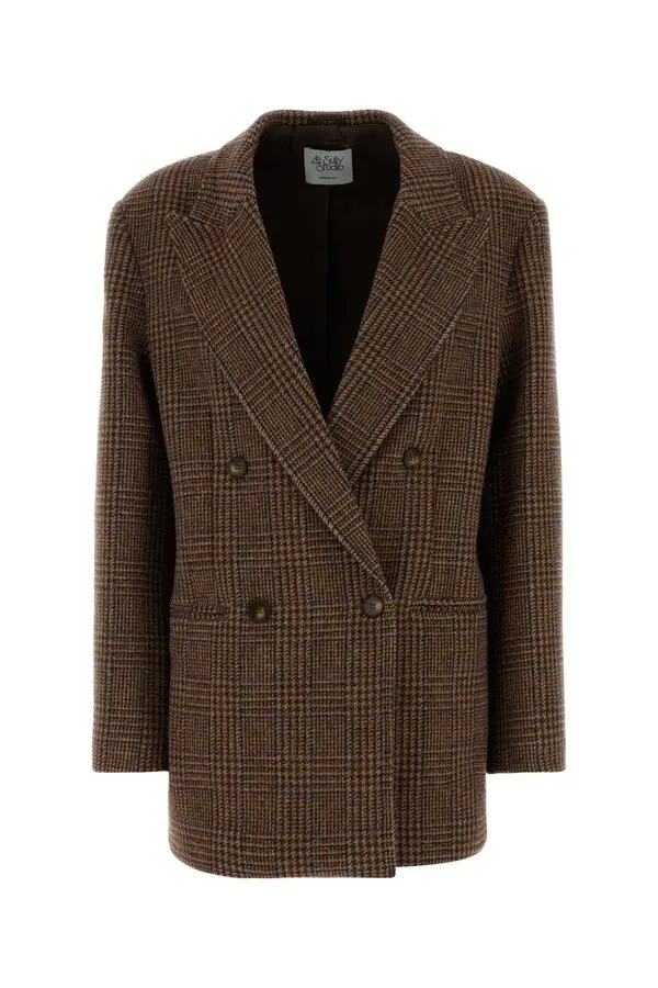 LE SULLY STUDIO Embroidered Flannel Blazer For