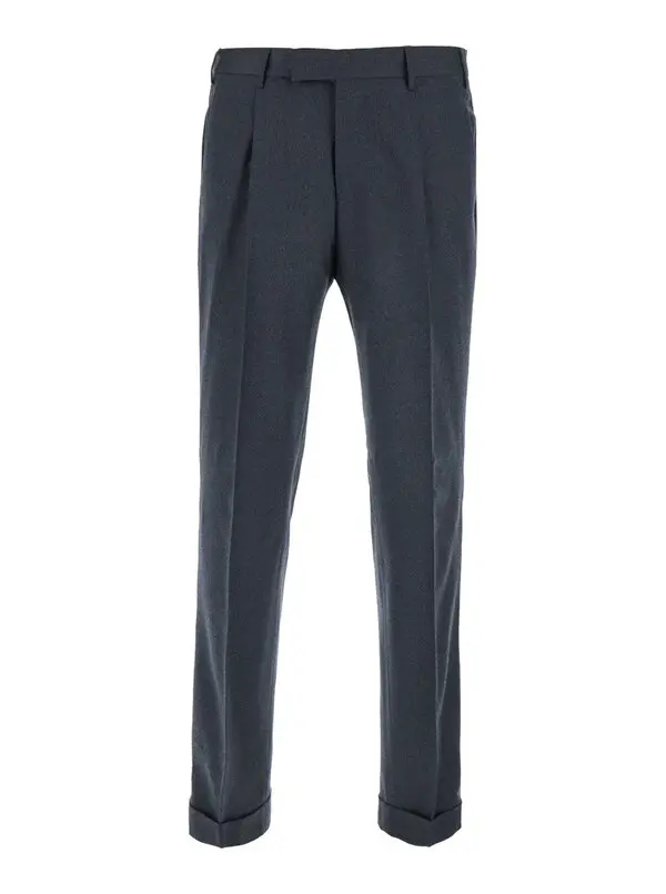PT TORINO Wool-blend Trousers With Single Front Pleat, Regular Fit