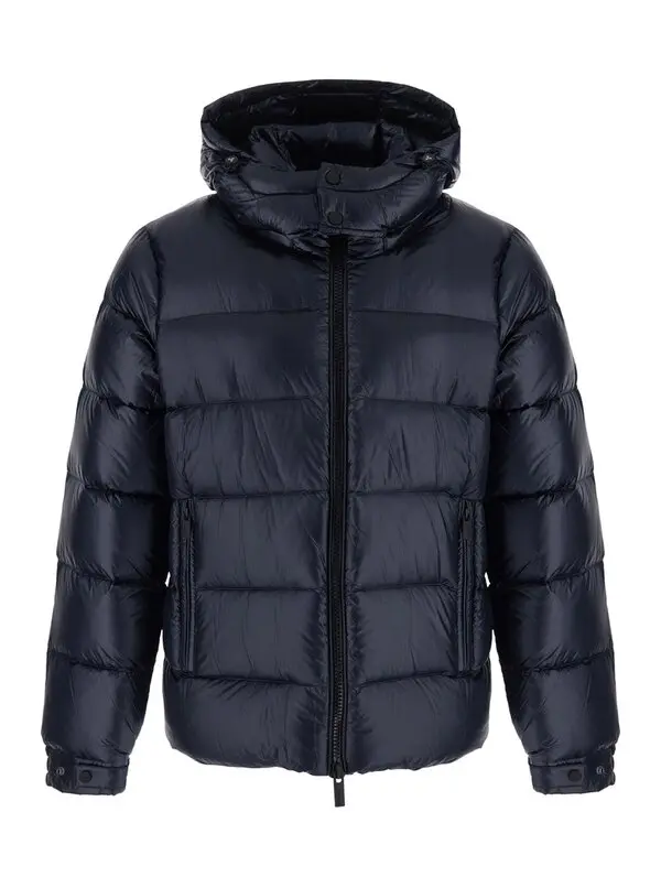 HESKIMO Short Semi-shiny Down Jacket With Hood And Zip Front Pockets