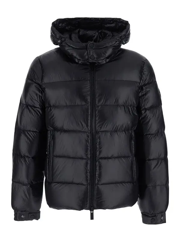 HESKIMO Short Semi-shiny Down Jacket With High Collar And Zip Front