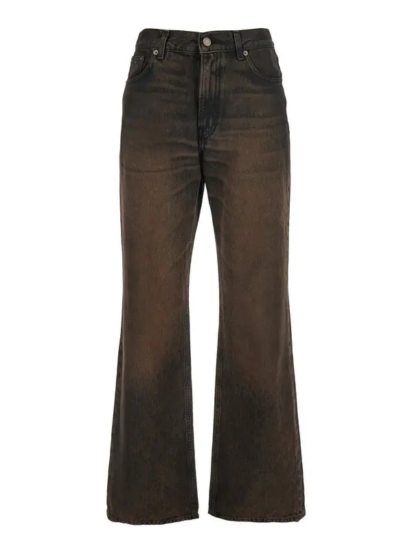 HAIKURE Logo Patch Wide-leg Denim Jeans With Five-pocket Styling