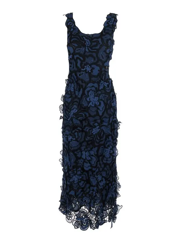 Simkhai Corinna Lace Midi Dress With V-neck And Thin Straps