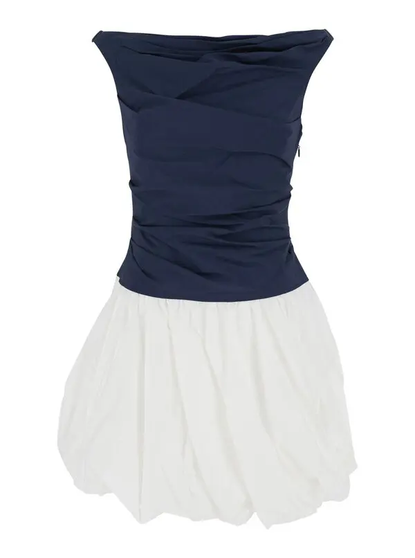 Simkhai Mini Dress With Boat Neckline And Balloon Skirt In Cotton Blend - Multicolor