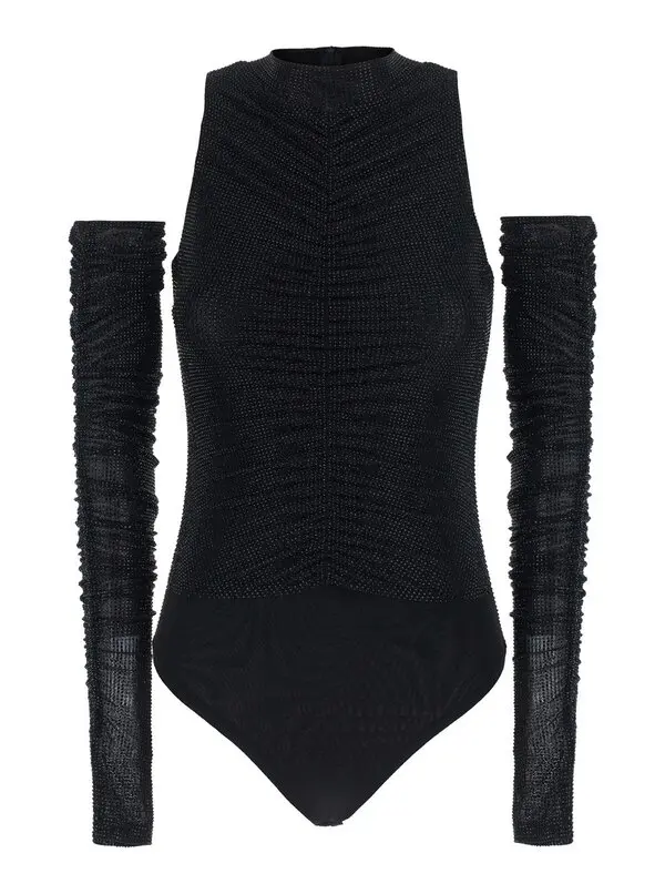TWENTY FOURHAITCH Trava V-neck Tech Fabric Long Sleeve Bodysuit