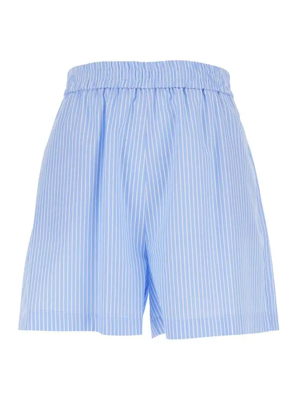 LEPLAIN Striped Cotton-blend Relaxed Fit Shorts