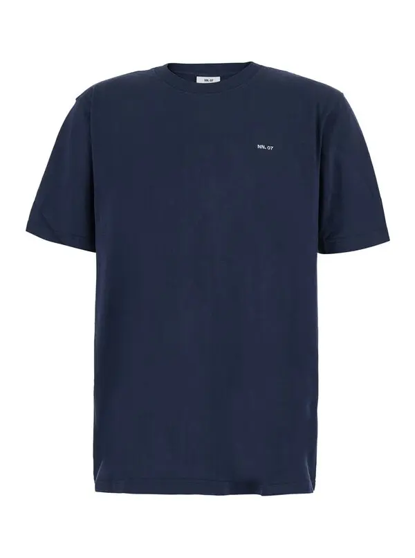 NN.07 Cotton Crew Neck Short Sleeve T-shirt - Blu