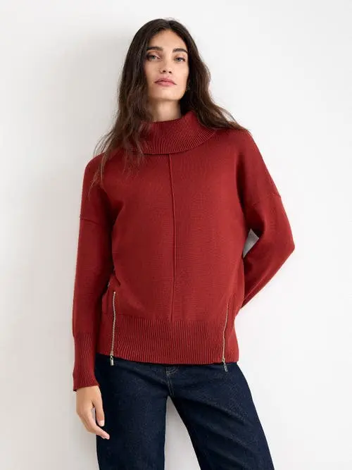PHASE EIGHT Steph Roll Neck Zip Hem Jumper