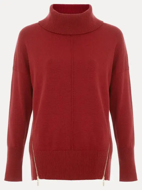 PHASE EIGHT Steph Roll Neck Zip Hem Jumper
