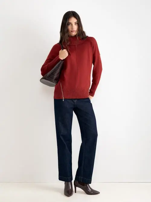 PHASE EIGHT Steph Roll Neck Zip Hem Jumper