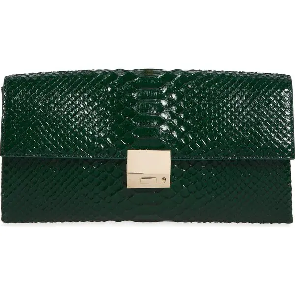 TOM FORD Jean Python Embossed Leather Clutch