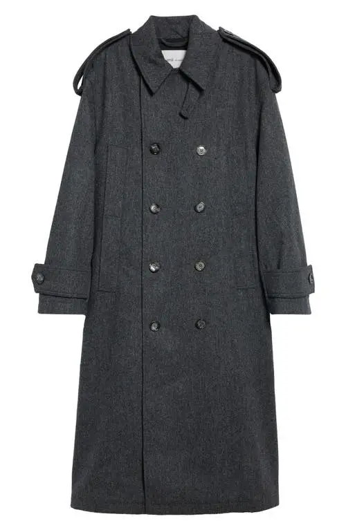 AMI Paris Heathered Wool Trench Coat
