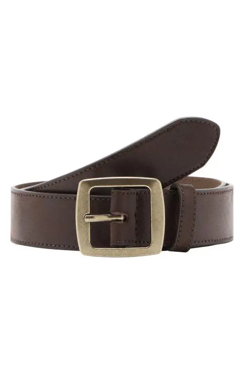 Mango Square Buckle Faux Leather Belt