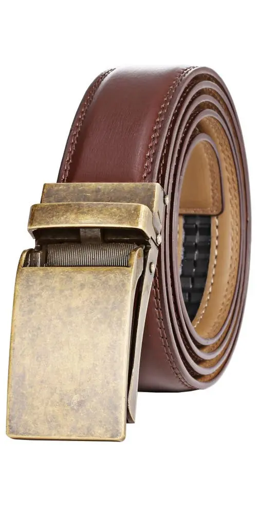 MIO MARINO Linxx Leather Ratchet Belt - Brown