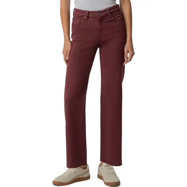 Kut From The Kloth High Waist Raw Hem Wide Leg Jeans - Claret