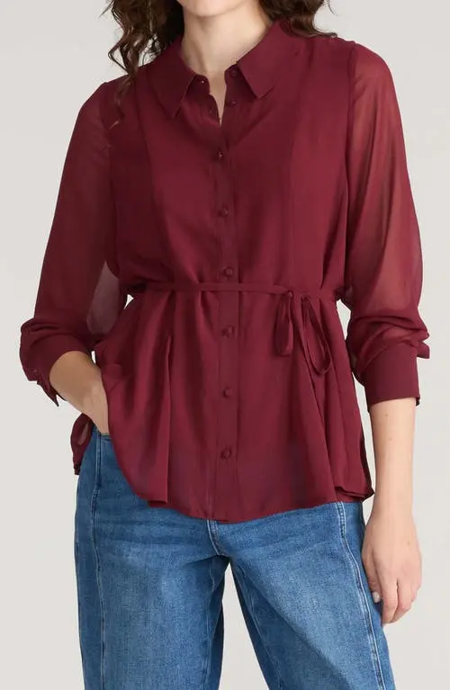 Universal Standard Tie Waist Chiffon Shirt