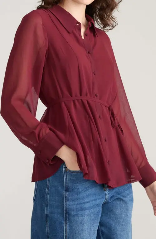 Universal Standard Tie Waist Chiffon Shirt