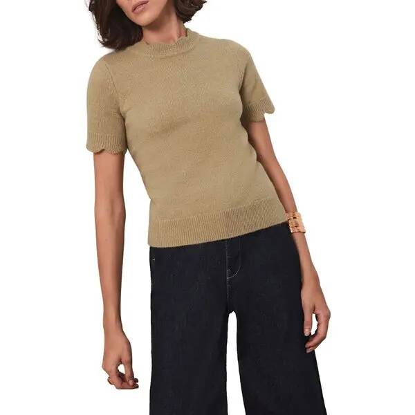 Mint Velvet Scallop Trim Knit Top
