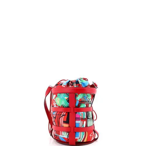 Hermès Musardine Bucket Bag Printed Silk With Leather