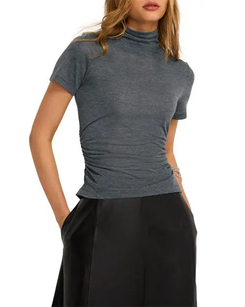 Mint Velvet Ruched Detail High Neck Top