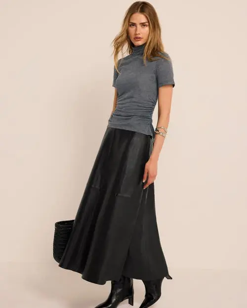 Mint Velvet Ruched Detail High Neck Top