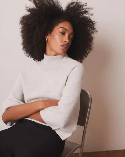 Mint Velvet Cotton Blend High Neck Top