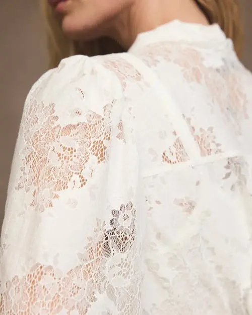 Mint Velvet Lace Pussybow Blouse
