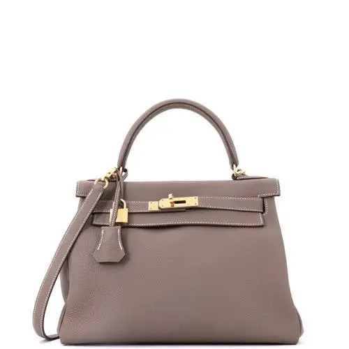 Hermès Kelly Handbag Togo With Gold Hardware 28 - Grey