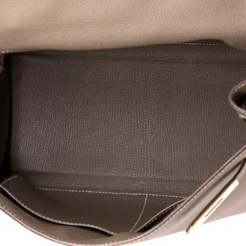 Hermès Kelly Handbag Togo With Gold Hardware 28 - Grey