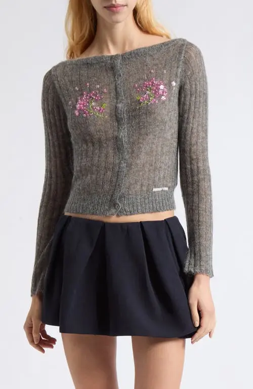 SHUSHU/TONG Floral Embroidered Wool & Mohair Blend Sweater