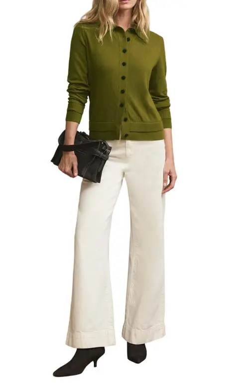 Mint Velvet Long Sleeve Cotton Blend Knit Top
