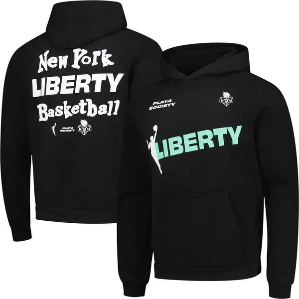 PLAYA SOCIETY New York Liberty Team Pullover Hoodie - Black