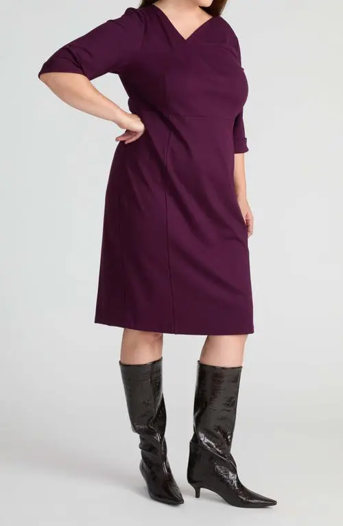 Universal Standard Lando Ponte Midi Dress - Gamay