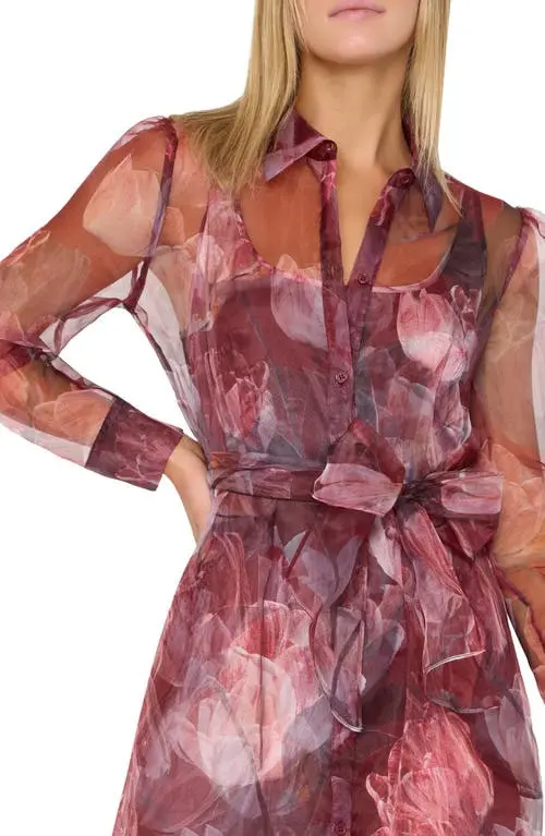 MILLY Suzie Floral Long Sleeve Midi Dress