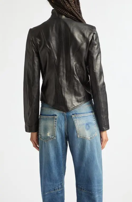 R13 Asymmetrical Front Leather Jacket