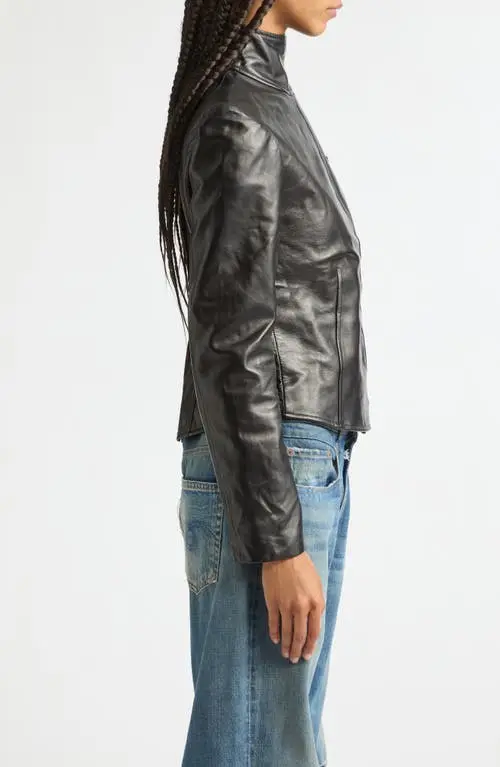 R13 Asymmetrical Front Leather Jacket