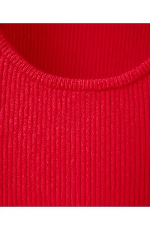 Mango Fitted Ribbed Tank Top - Red