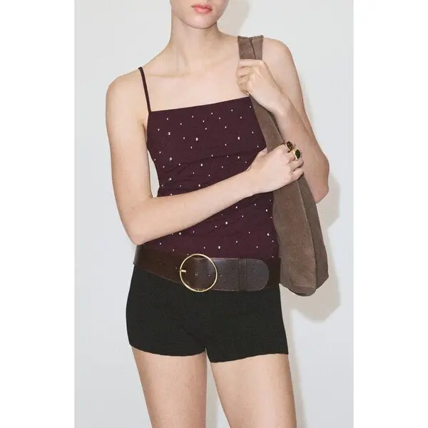 Mango Sparkly Strappy Knit Top