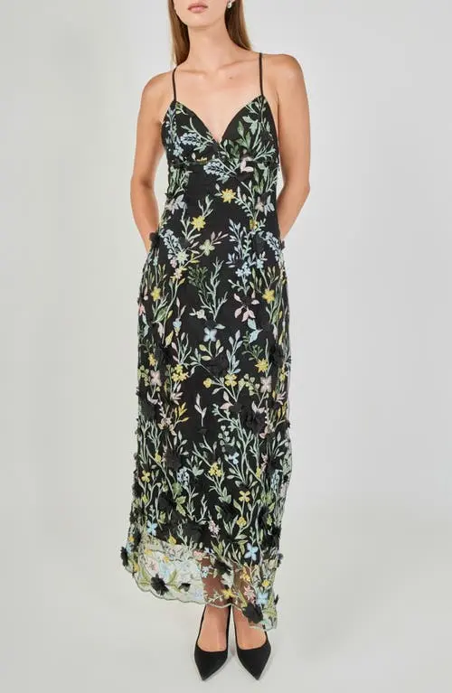 Endless Rose 3d Floral Embroidered Maxi Dress