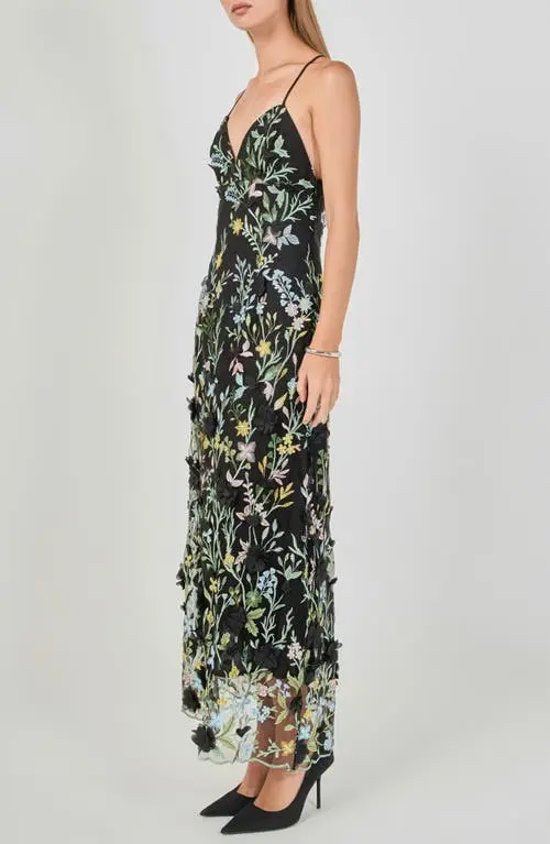 Endless Rose 3d Floral Embroidered Maxi Dress